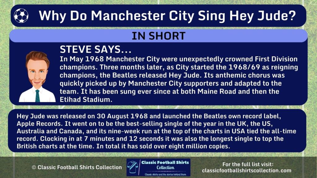 INFOGRAPHIC Why Do Manchester City Sing Hey Jude | Classic Football ...